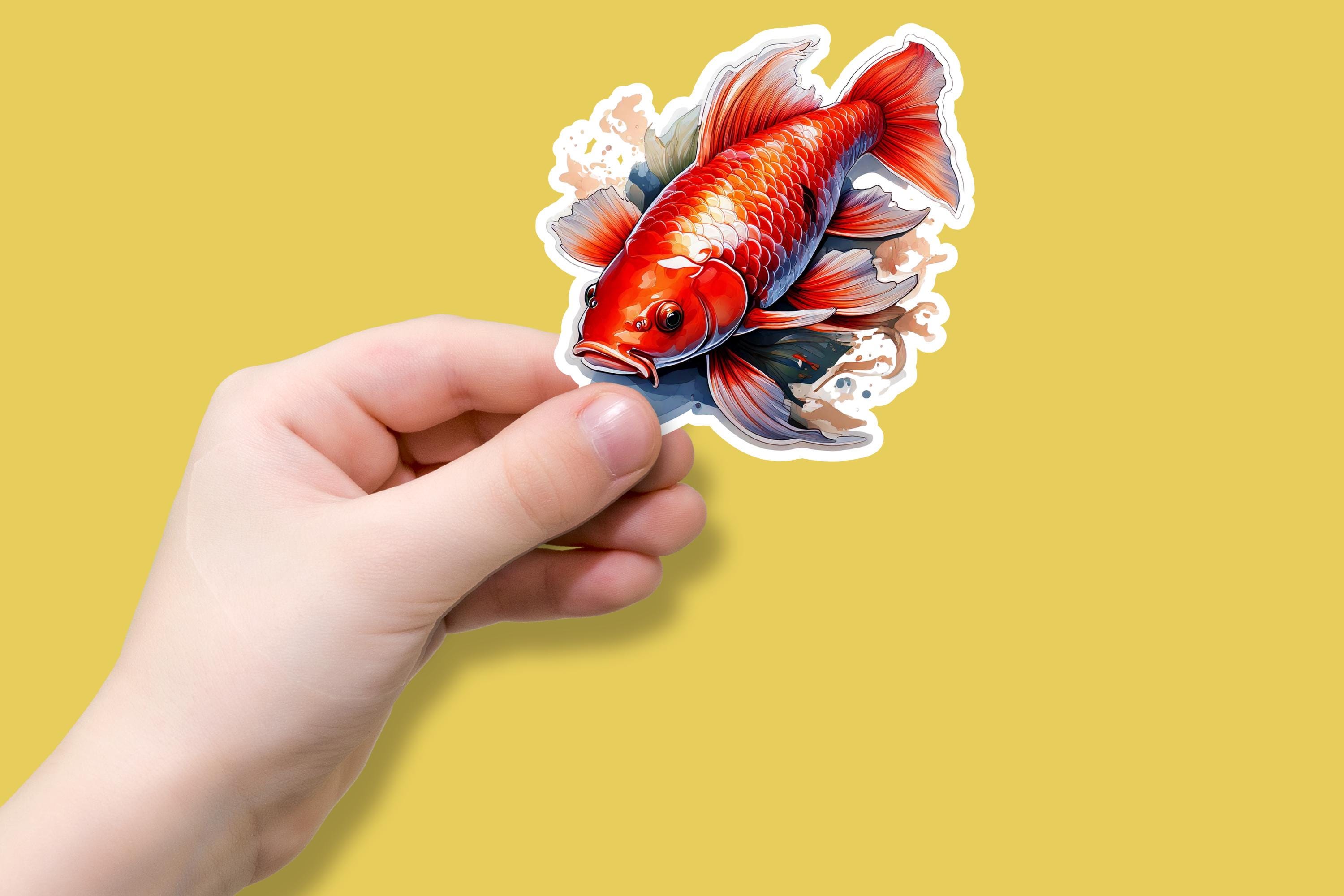 Koi Fish Stickers, Waterproof Vinyl Decal, Vibrant & Beautiful Japanese ...