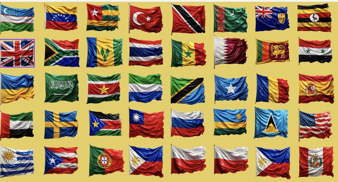 World Flags Stickers, Waterproof Decals for Laptop, Water Bottle (Q to ...