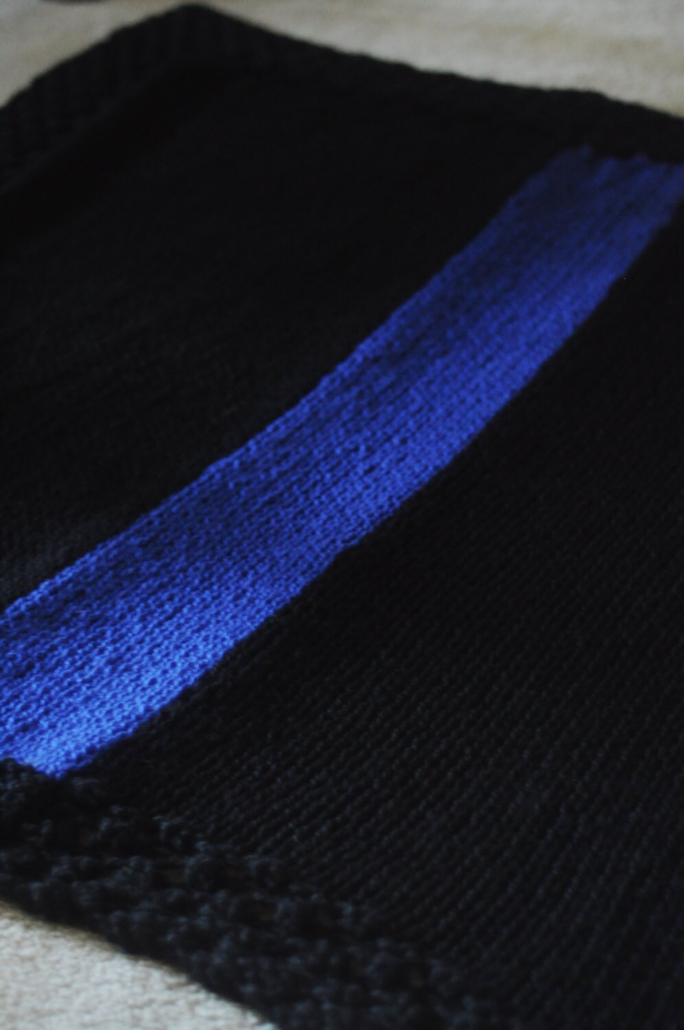 Knit Thin Blue Line Fallen Police Officer Remembrance Blanket/throw - Etsy