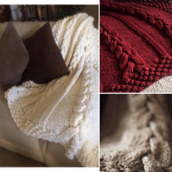 Cable Knit Blanket - Etsy