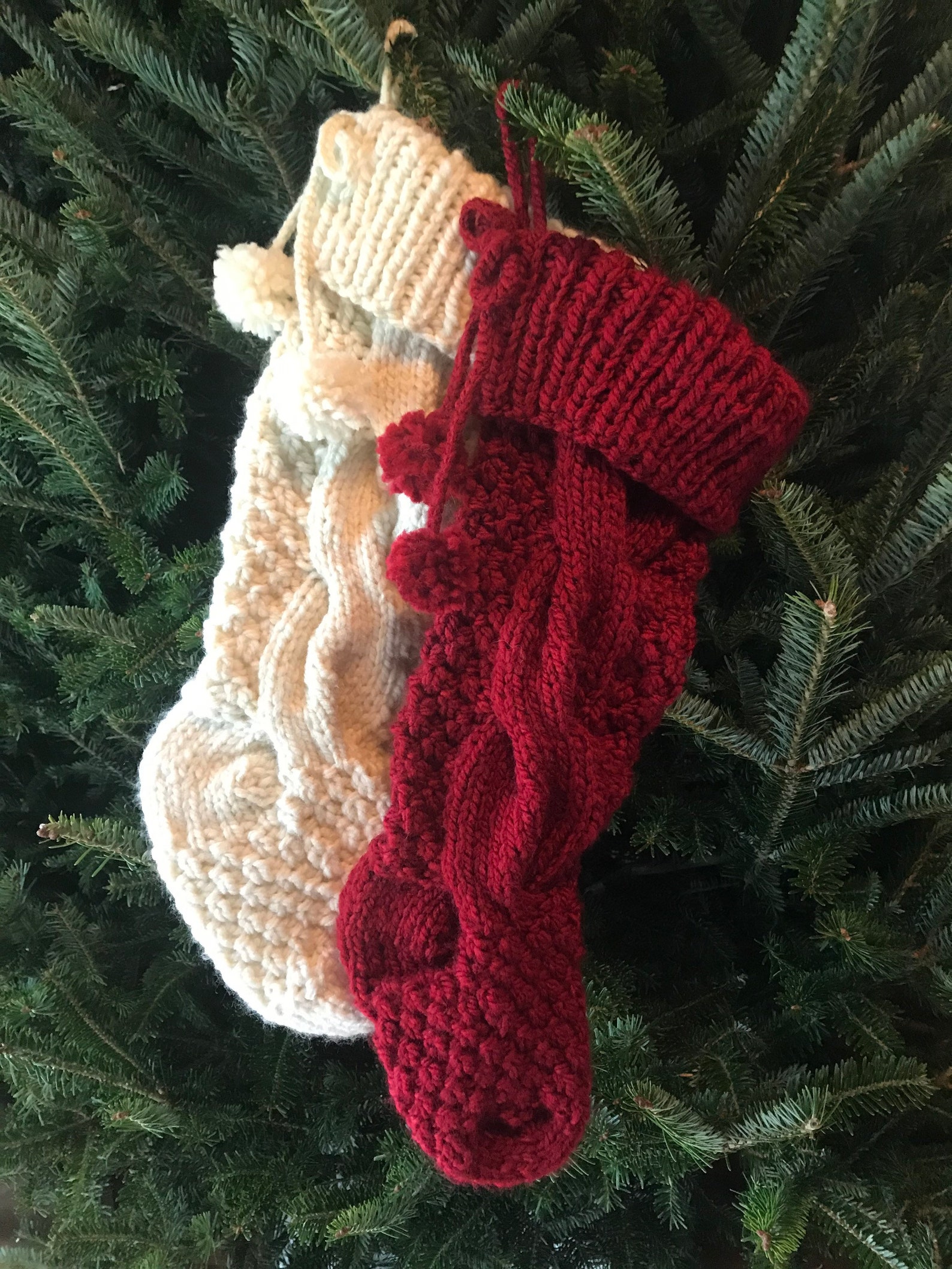 Chunky Cable-knit Christmas Stocking - Etsy