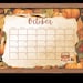 October Printable Calendar, Fall Printable Calendar, Downloadable Fall ...