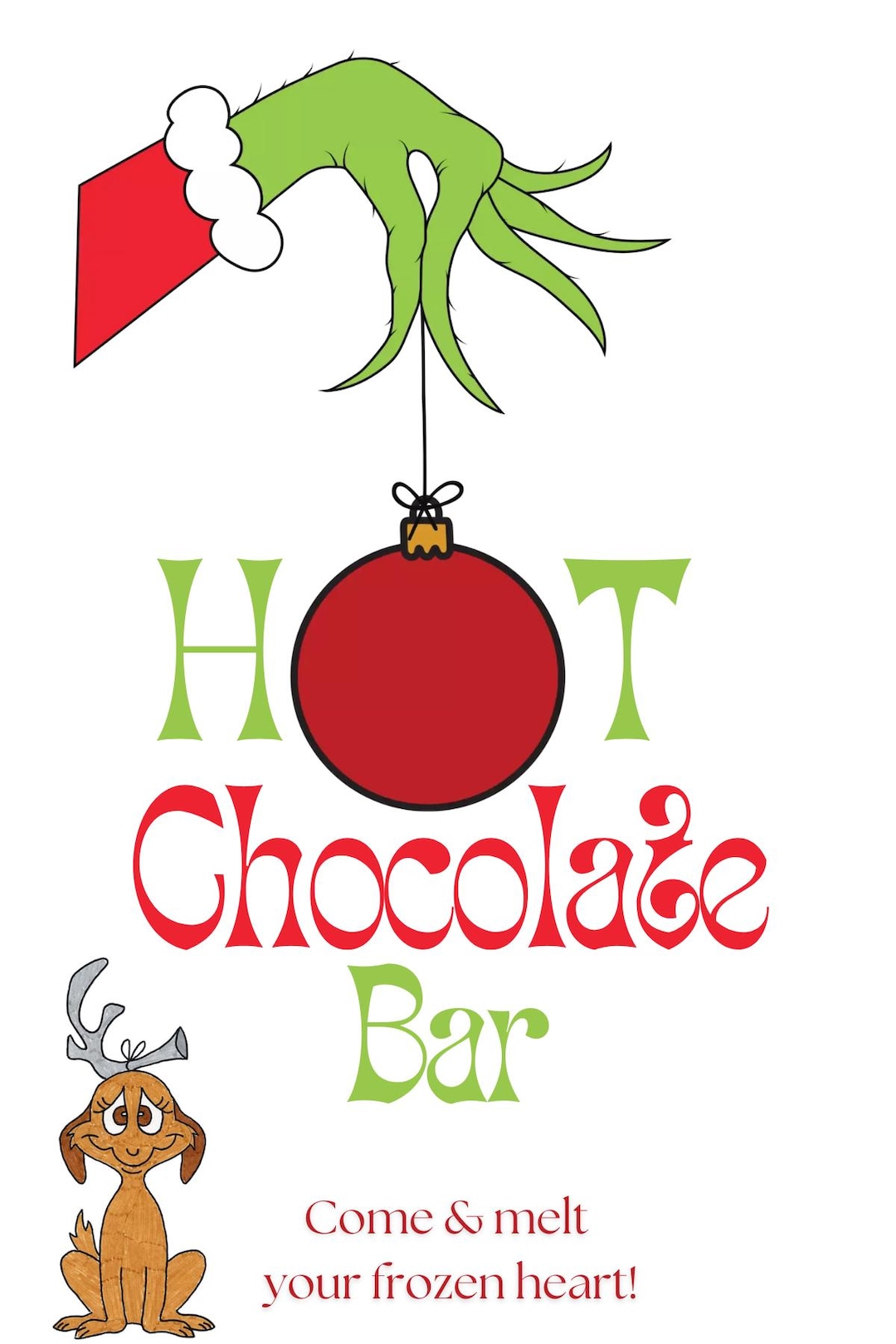 Printable- Grinch Hot Chocolate Bar Printable 4x6 & 8x10 Sign ...
