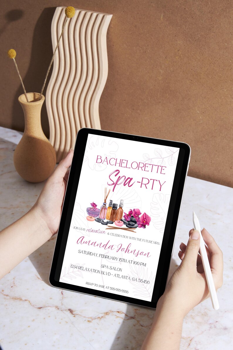 Customizable- Bachelorette Spa Party Invite, Spa Bachelorette Invite ...