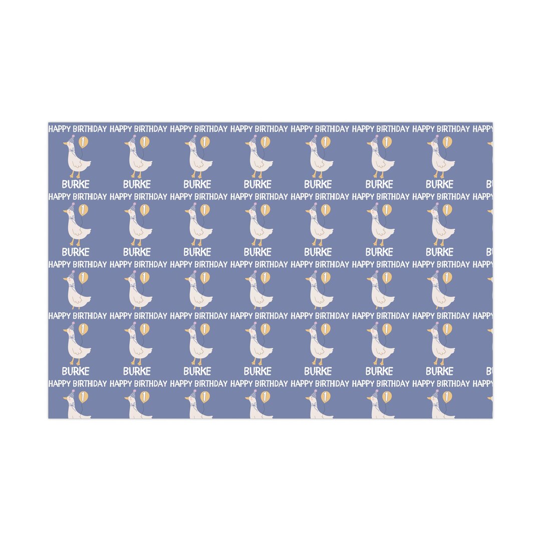 Customizable Silly Goose Wrapping Paper, First Birthday Customizable ...