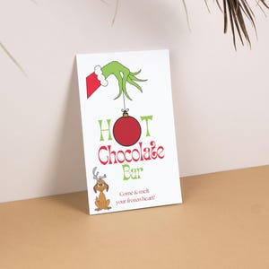 Printable- Grinch Hot Chocolate Bar Printable 4x6 & 8x10 Sign ...