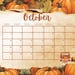October Printable Calendar, Fall Printable Calendar, Downloadable Fall ...