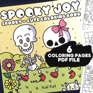 Spooky Joy: Adorable Creepy Creatures in Cozy Hygge Moments Coloring ...