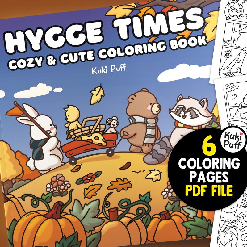 Fuzzy Hygge Coloring Book - Etsy