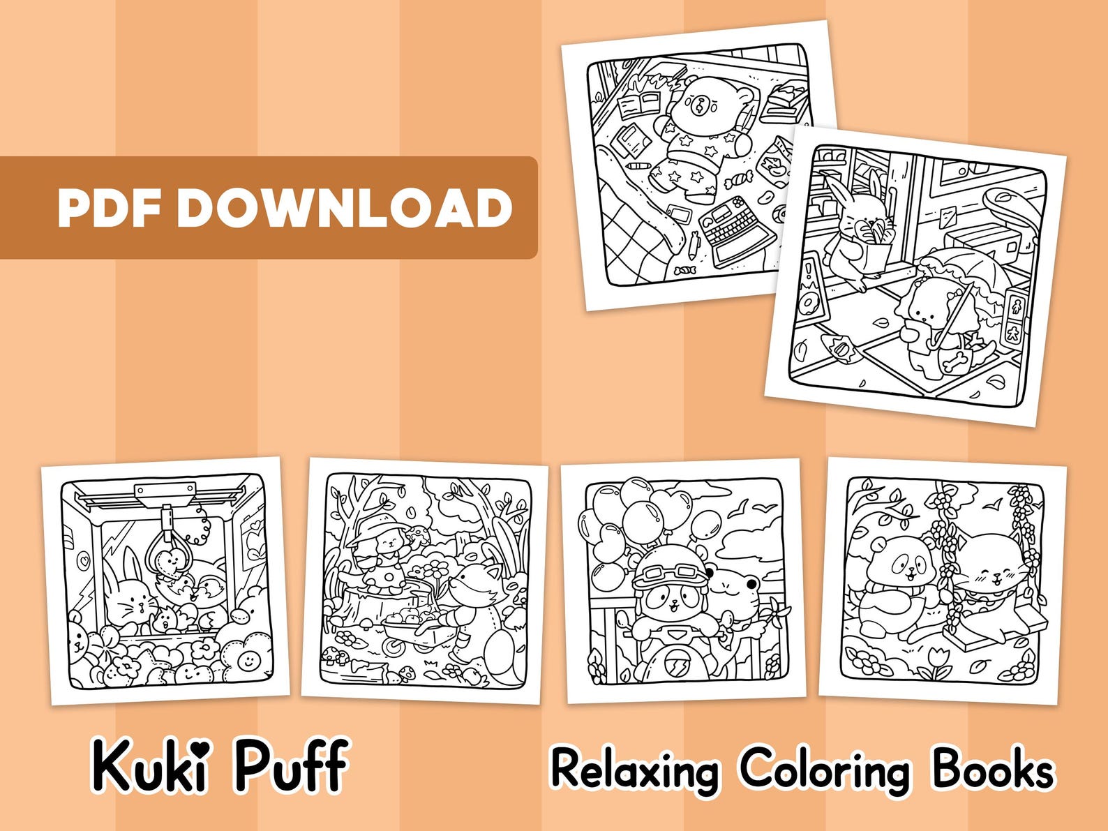 Cozy Times: Cute Animal Characters in Cozy Hygge Moments Coloring Book ...