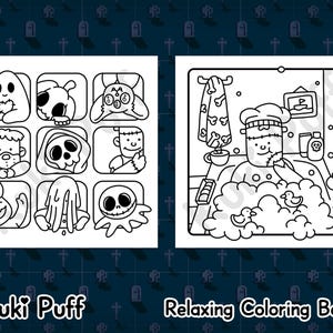 Spooky Times: Adorable Creepy Creatures in Cozy Moments Coloring Book ...