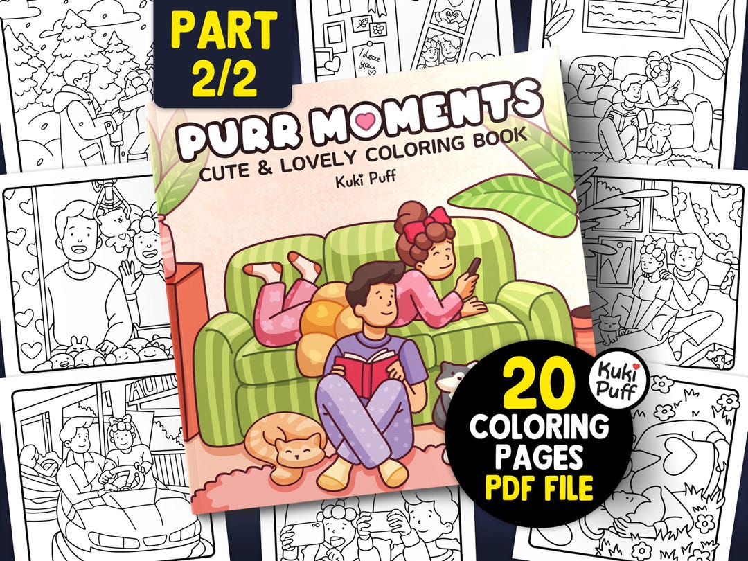 Purr Moments: Cozy Activities of a Couple With Pets Coloring Book by ...