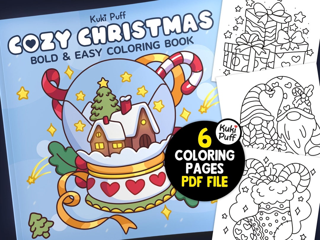 Cozy Christmas: Bold and Easy Festive Winter Designs Coloring Book by ...