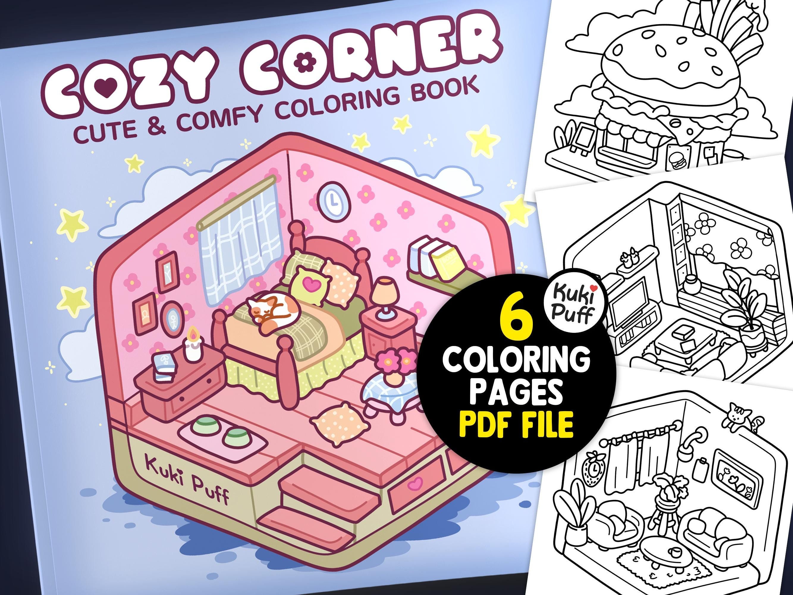 Cozy Corner: Cute Adorable Designs of Cozy, Hygge Spaces Coloring Book ...