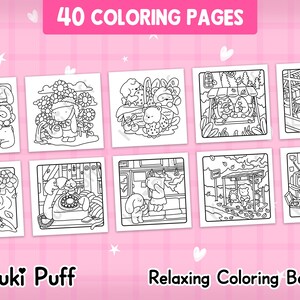 Comfy Times: Cute Animal Characters With Simple Designs Coloring Book ...