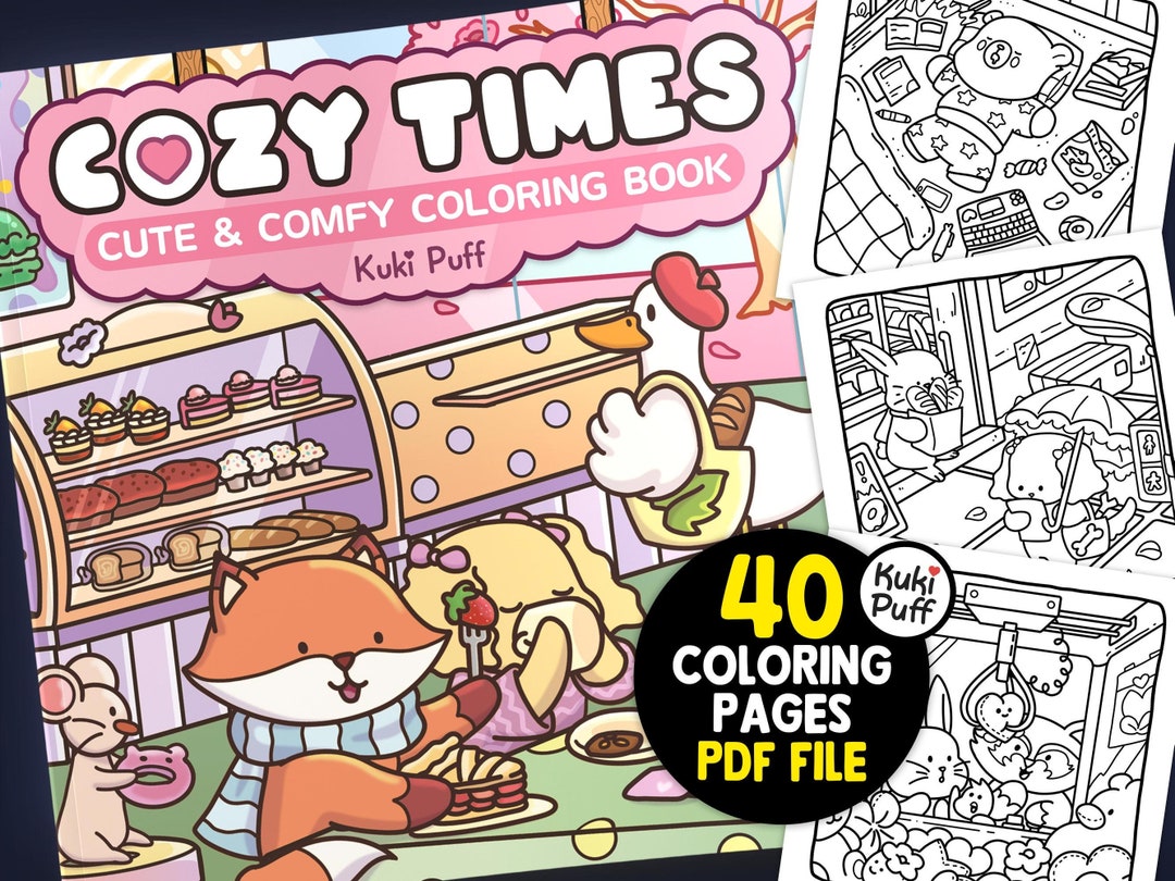 Cozy Times: Cute Animal Characters in Cozy Hygge Moments Coloring Book ...