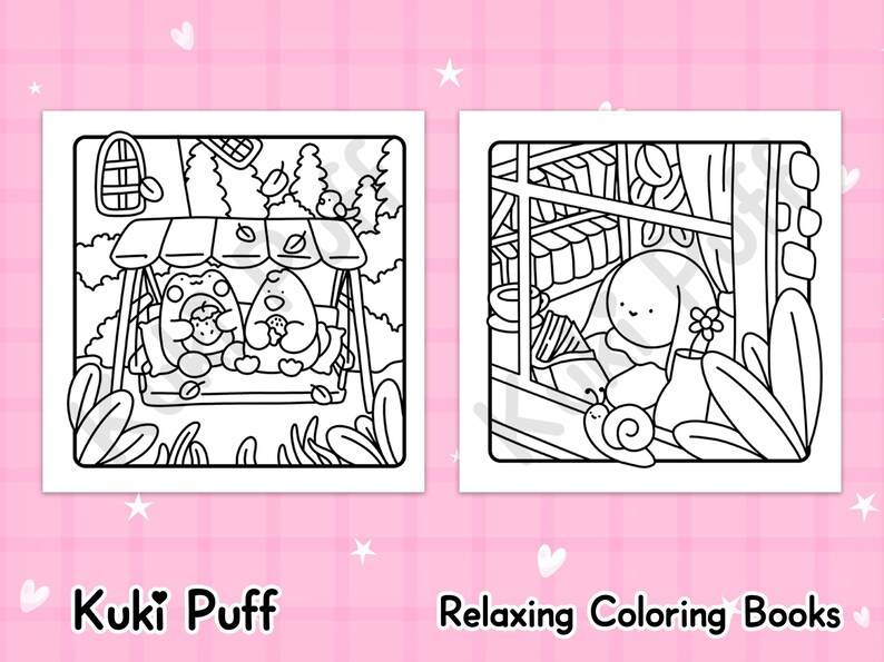 Comfy Times: Cute Animal Characters With Simple Designs Coloring Book ...