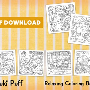 Hygge Times: Cute Cozy Animals Characters in Autumn Scenes Coloring ...