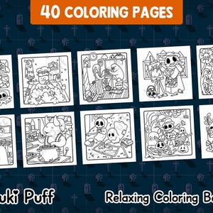 Spooky Times: Adorable Creepy Creatures in Cozy Moments Coloring Book ...
