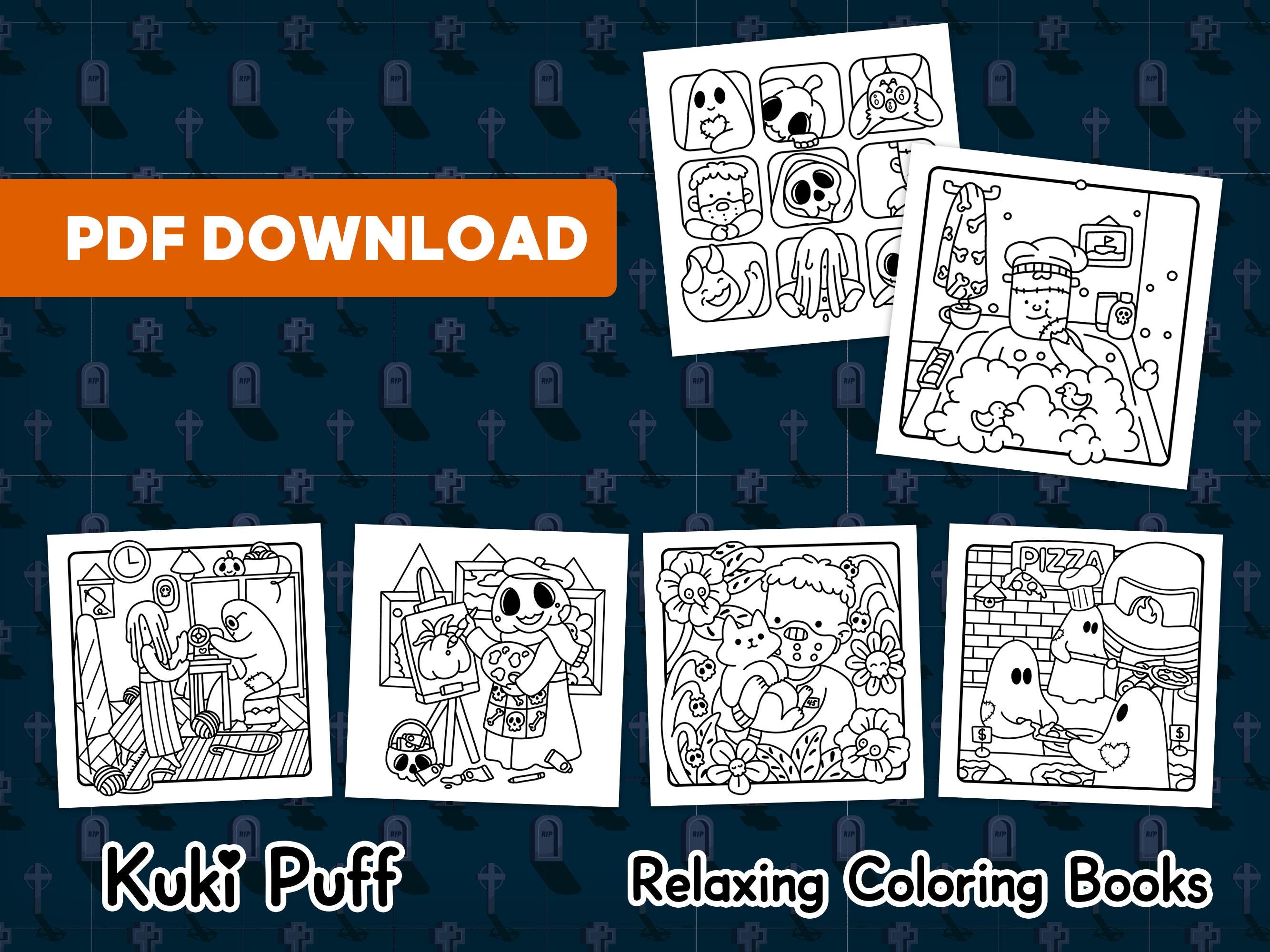 Spooky Times: Adorable Creepy Creatures in Cozy Moments Coloring Book ...