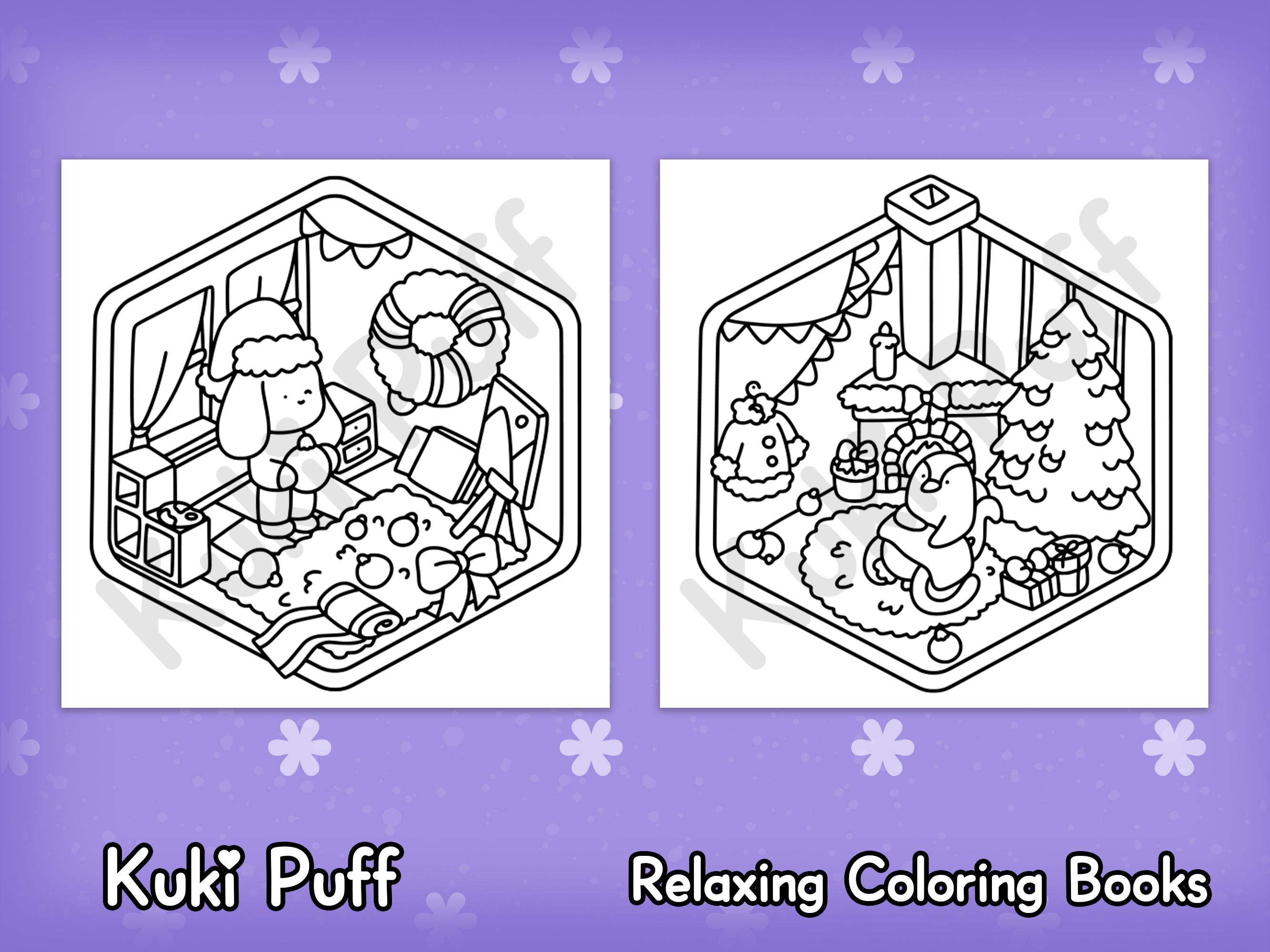 Xmas Corner: Cute Adorable Designs of Cozy Christmas Spaces Coloring ...