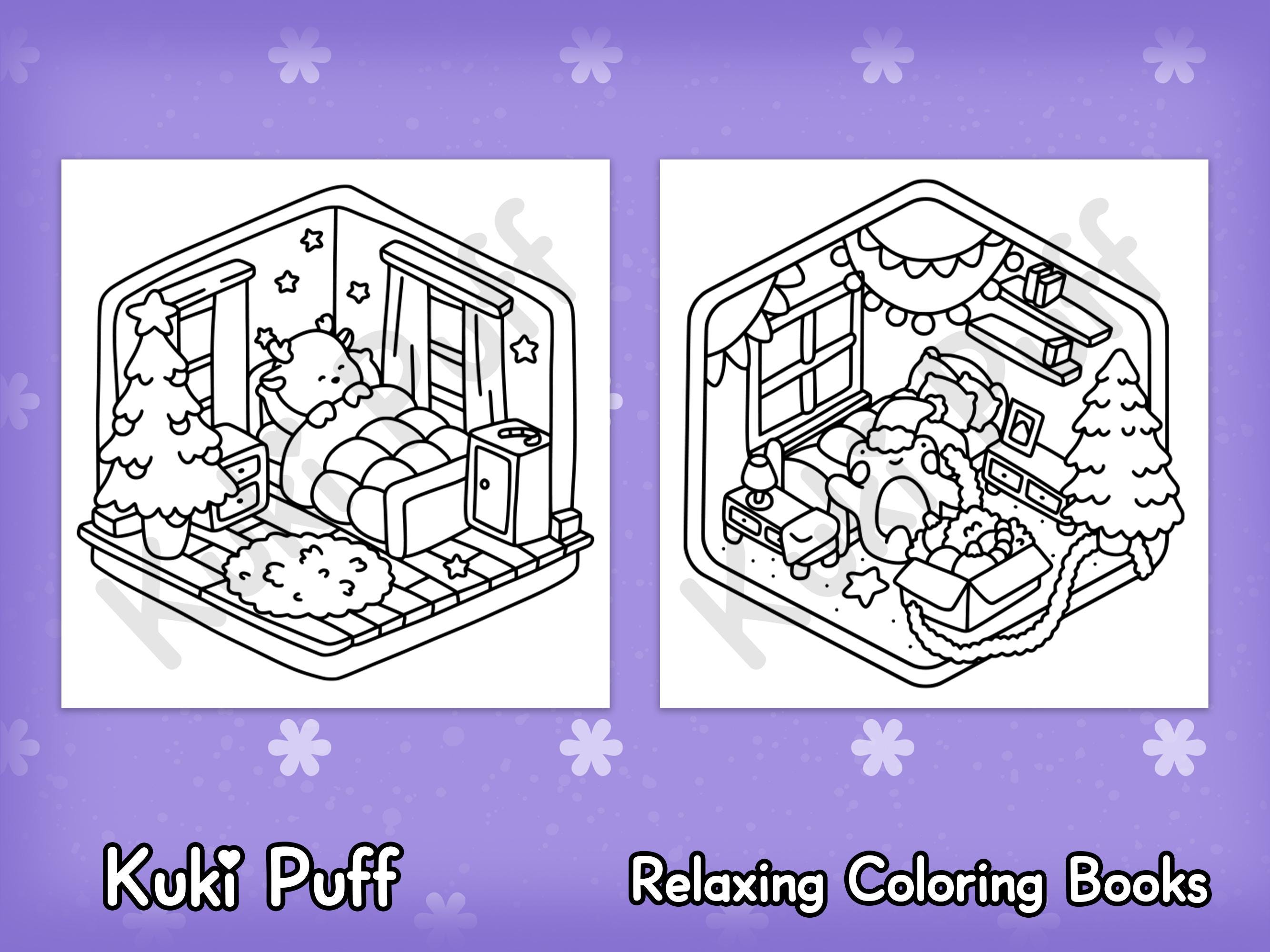 Xmas Corner: Cute Adorable Designs of Cozy Christmas Spaces Coloring ...