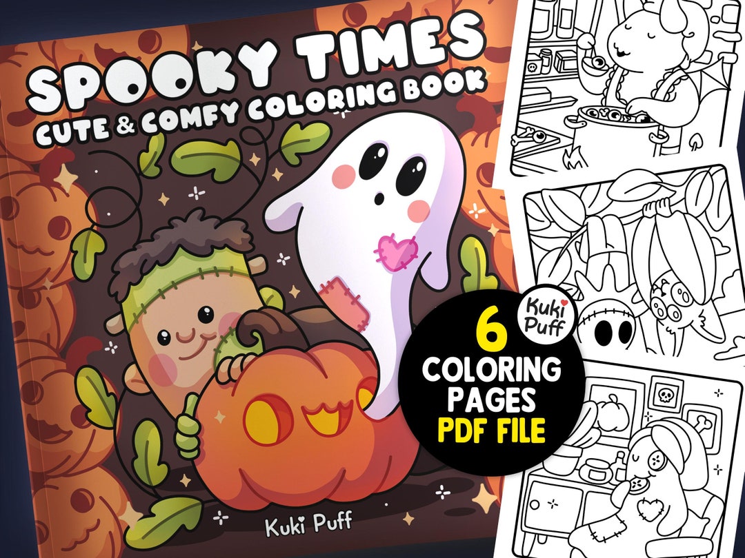 Spooky Times: Adorable Creepy Creatures in Cozy Moments Coloring Book ...