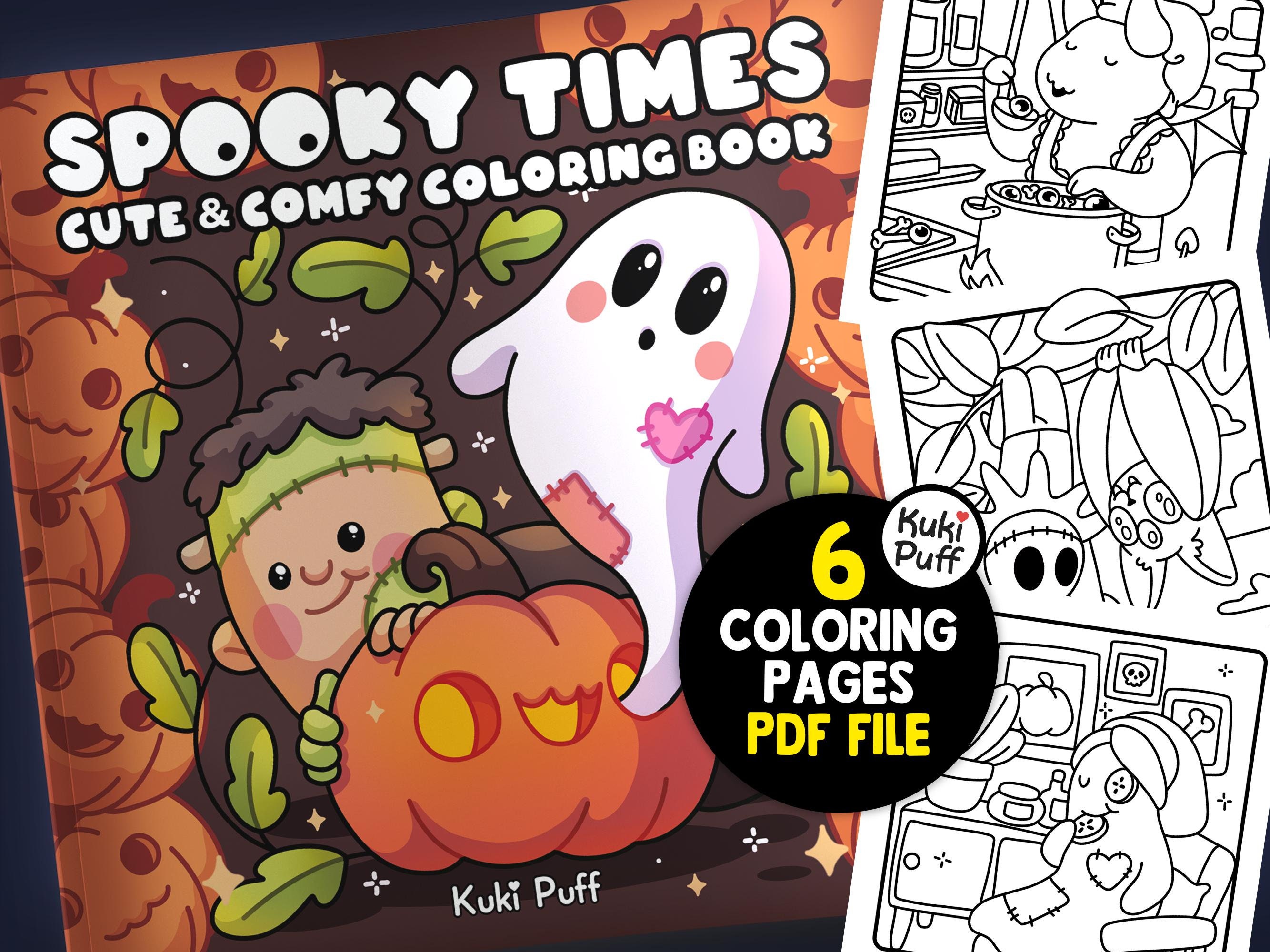 Spooky Times: Adorable Creepy Creatures in Cozy Moments Coloring Book ...