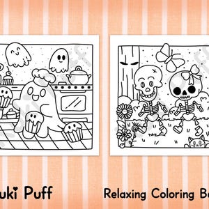 Spooky Joy: Adorable Creepy Creatures in Cozy Hygge Moments Coloring ...