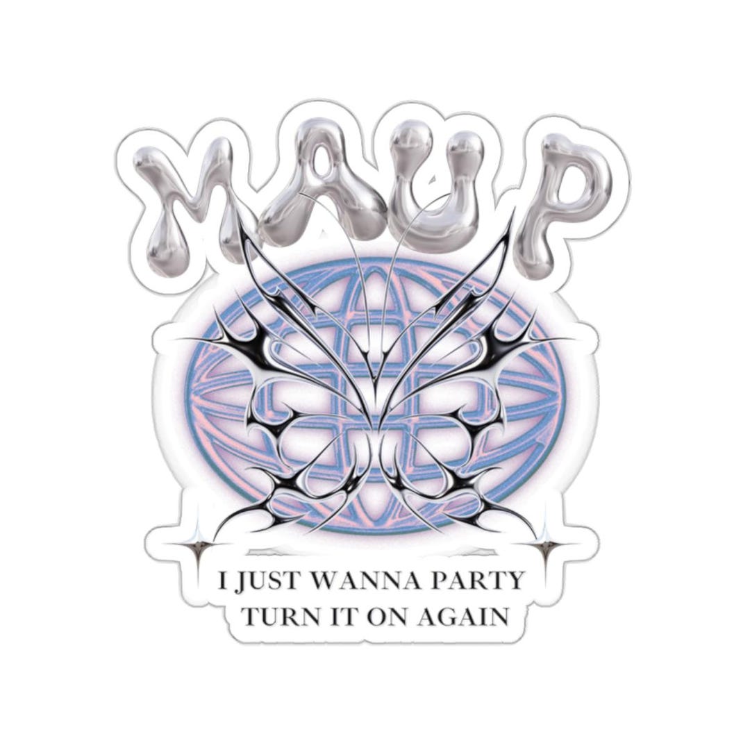 Mau P on Again Chrome Sticker Mau P Merch EDM Merch Chrome Butterfly ...