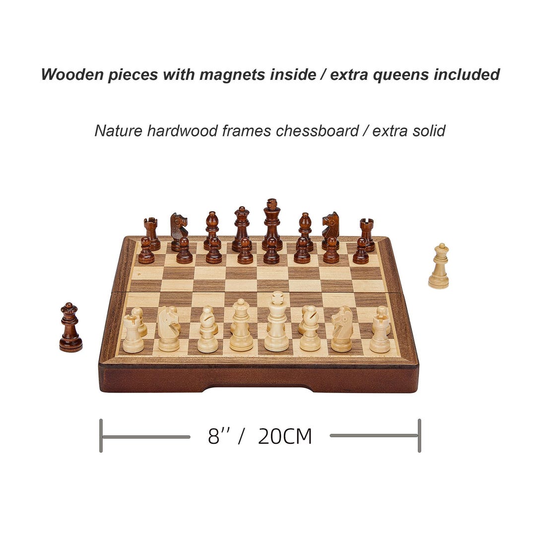Portable Chess Set,solid Wood Chess Set,travel Chess,magnetic Wooden ...