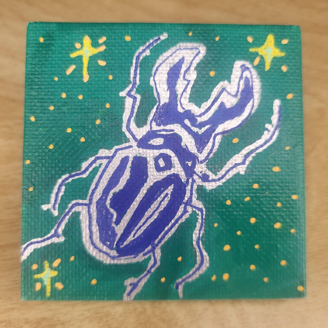 Stag Beetle Canvas (2.5 In.) - Etsy