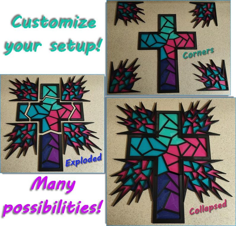 Large Cross Suncatcher - Create Your Own Stained-glass Windows - Stick ...