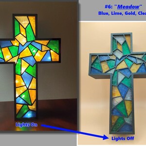 Stained Glass Cross (lit With Fairy Lights) - Etsy