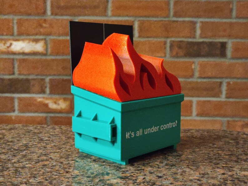 3D Printed Dumpster Fire Desk Organizer: Funny Gag Gift! - Etsy