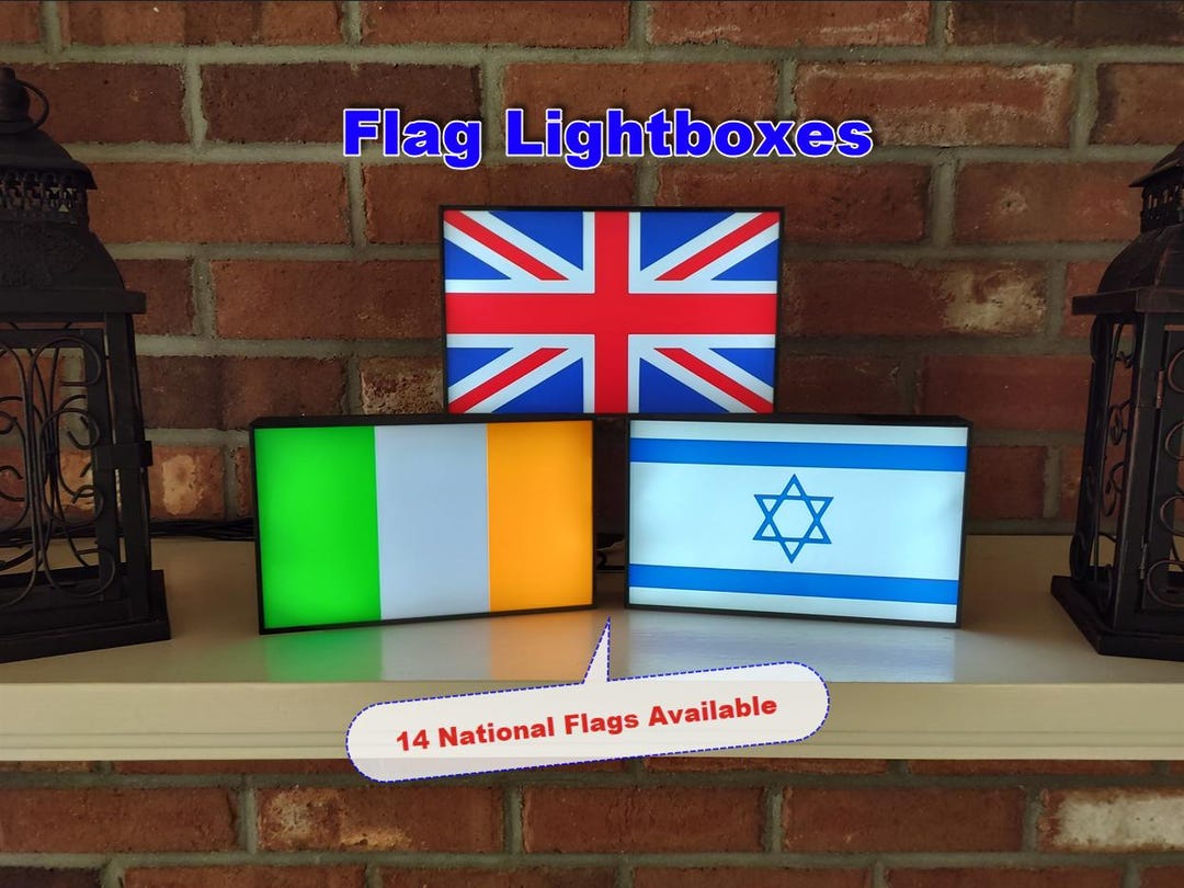 LED National Flag Lightbox: USB Powered National Pride Decor - Made in ...