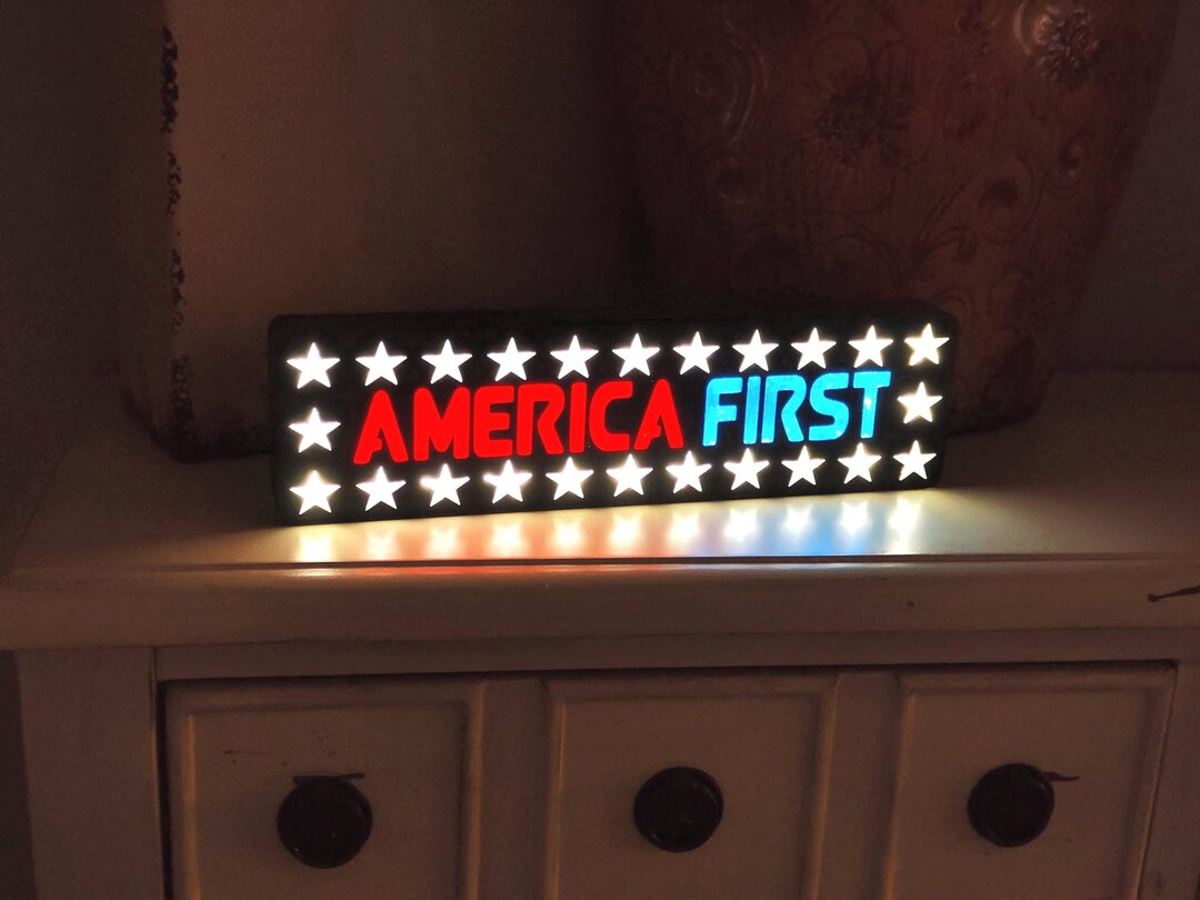 America First and America Only Illuminated Signs - Etsy