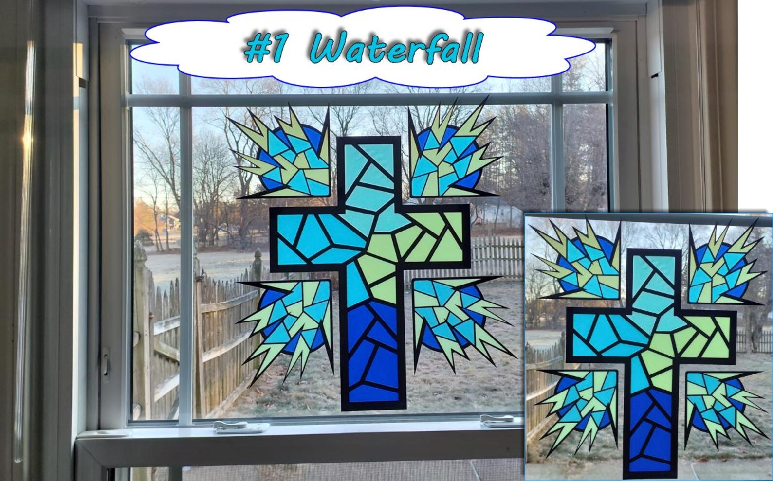 Large Cross Suncatcher - Create Your Own Stained-glass Windows - Stick ...