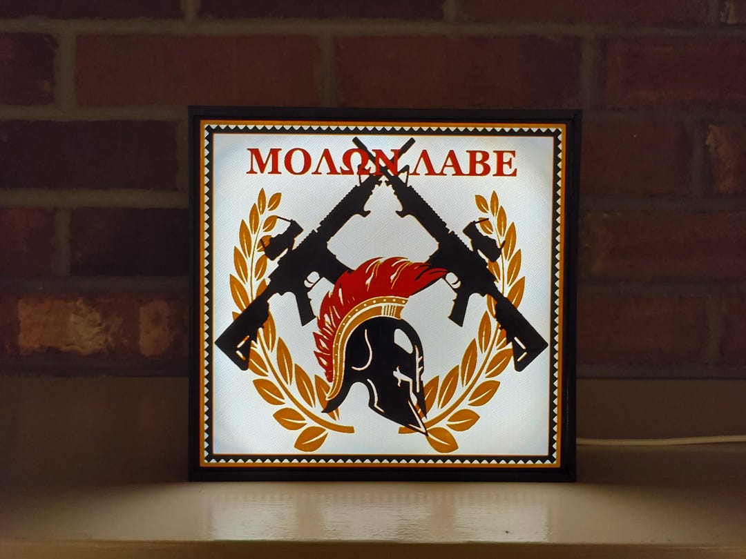 Molon Labe (ΜΟΛΩΝ ΛΑΒΕ) Illuminated Sign - Etsy