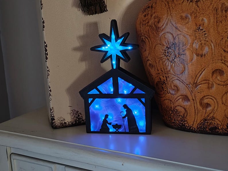 Fairy Light Nativity Scene | Illuminated Nativity Box - Etsy