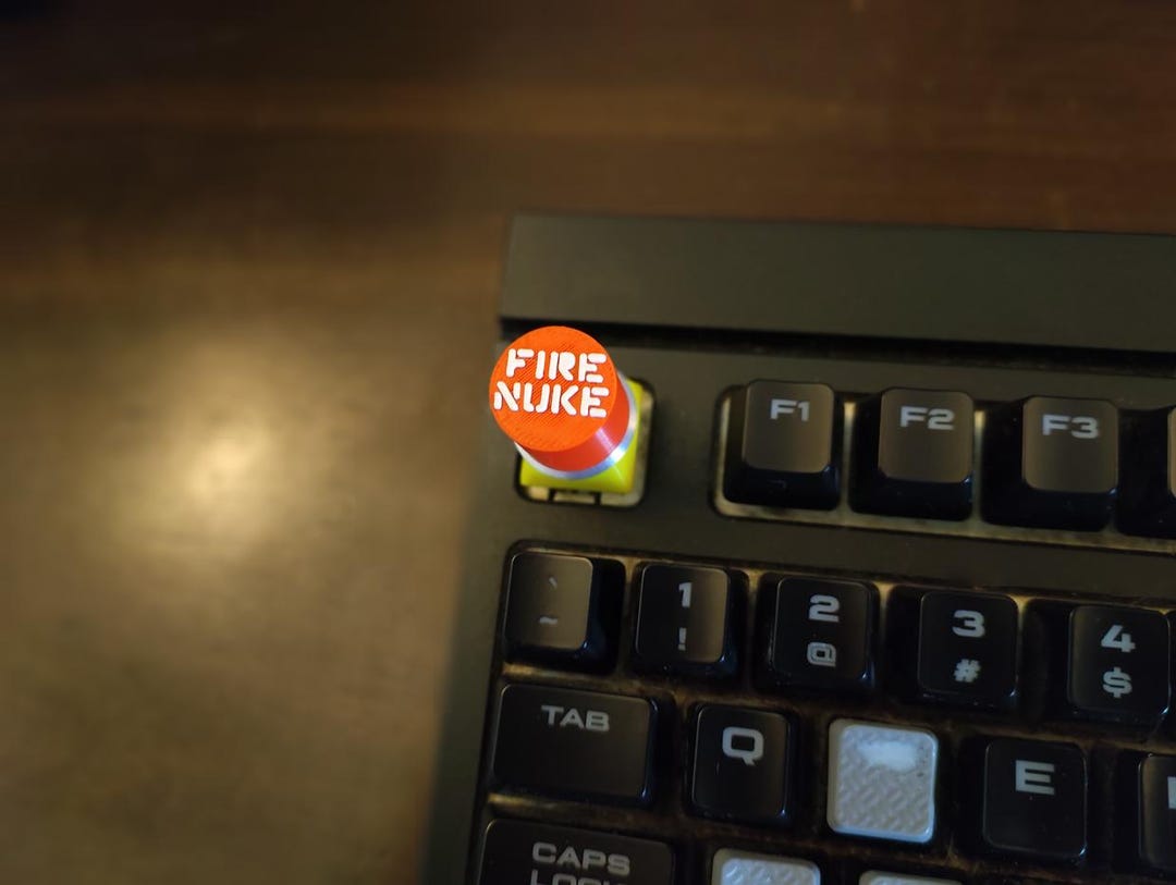 Nuclear Launch "fire Nuke" Keycap: Cherry MX Mechanical Keyboard Button ...