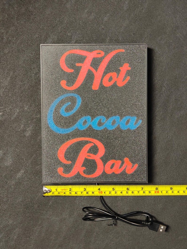 Hot Cocoa Bar LED Neon Sign | Aqua & Coral, Drink Station Decor - Etsy