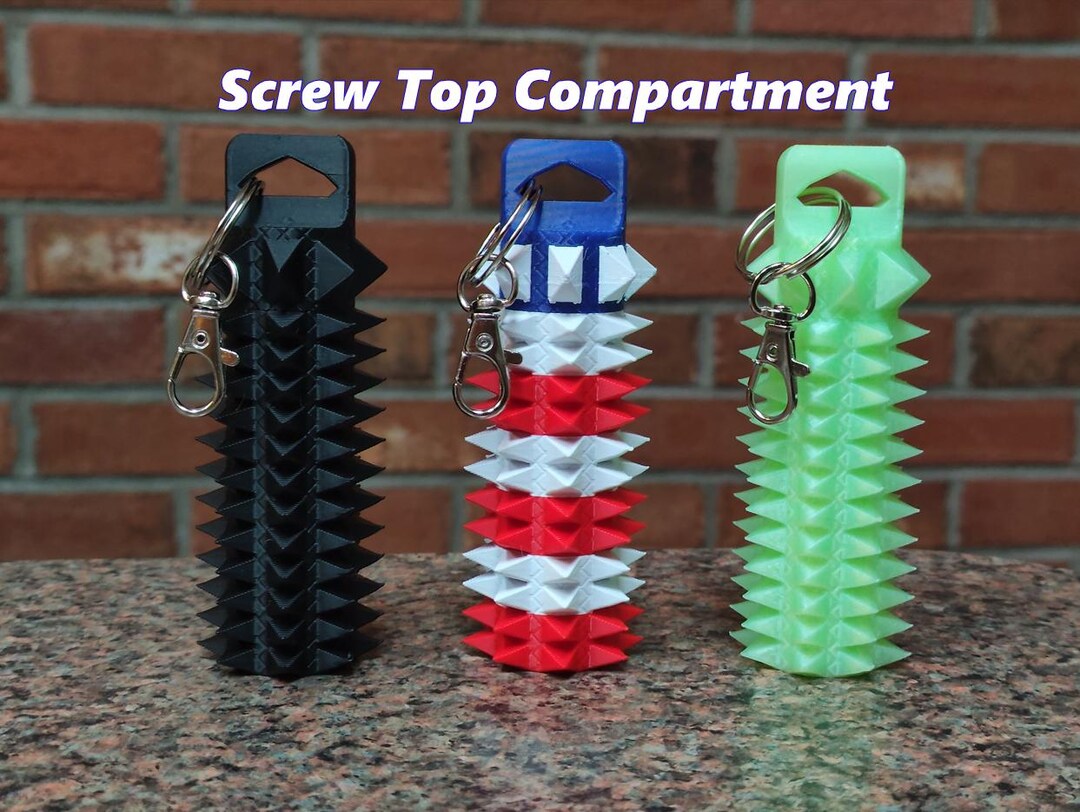Stim Spikes Compartment Keychain - Etsy