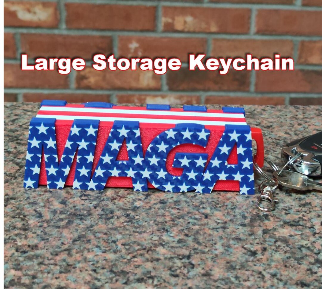 MAGA XL Storage Keychain: Patriotic Design - Etsy