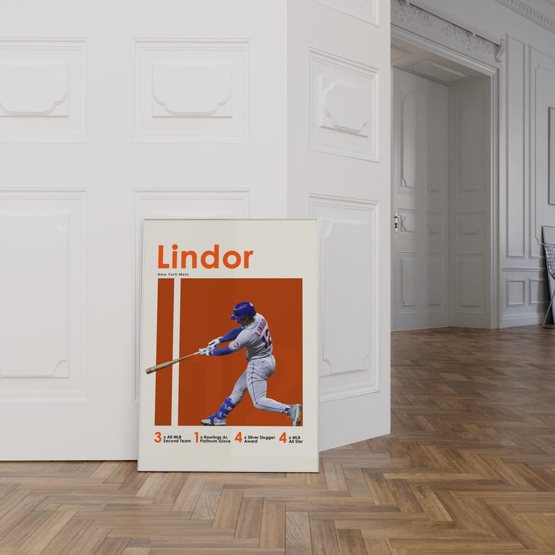 Francisco Lindor Poster, Baseball Poster, MLB Poster, Sports Poster ...