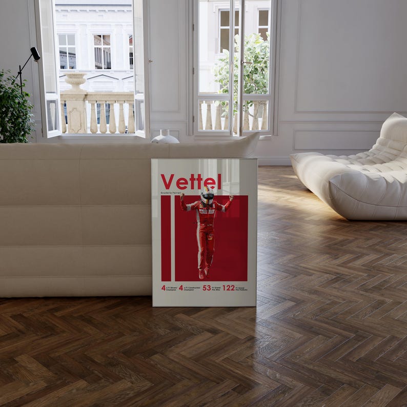 Sebastian Vettel Poster, Formula 1 Poster, Car Poster, Sports Poster ...