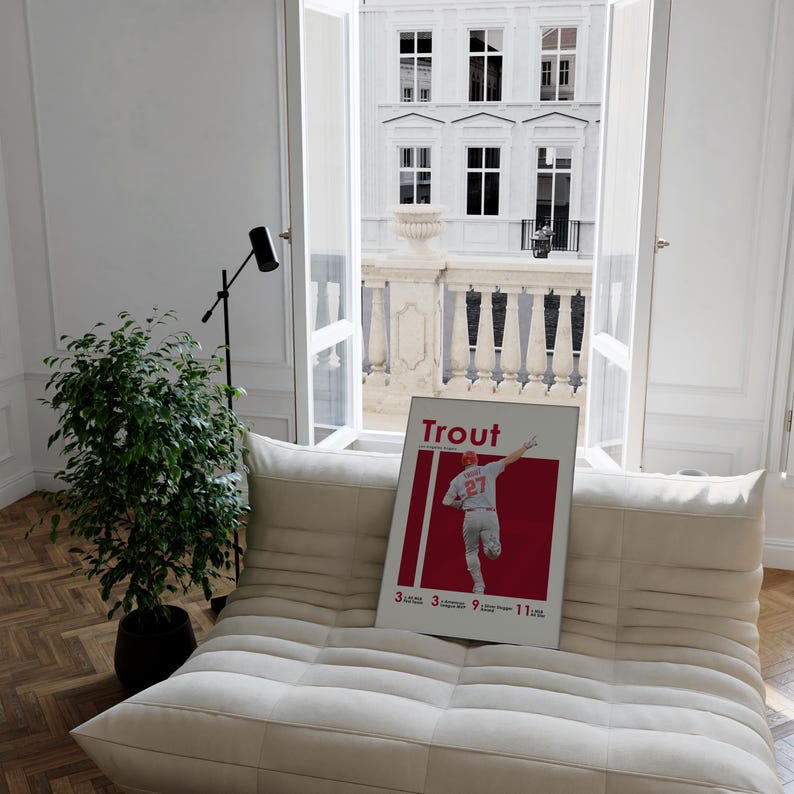 Mike Trout Poster, Baseball Poster, MLB Poster, Sports Poster, Los ...