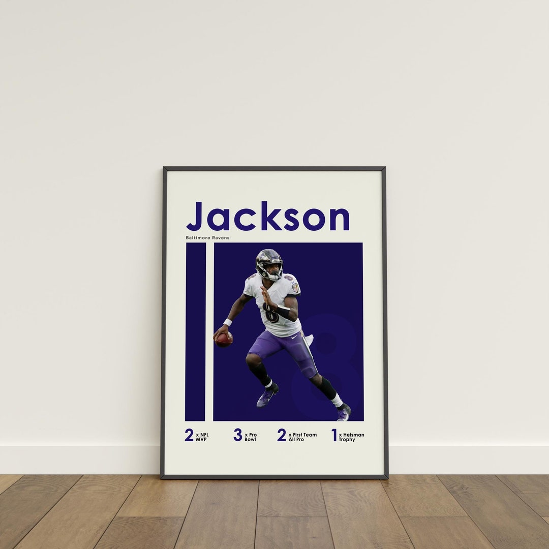 Lamar Jackson Poster, NFL Poster, American Football Poster, Sports ...