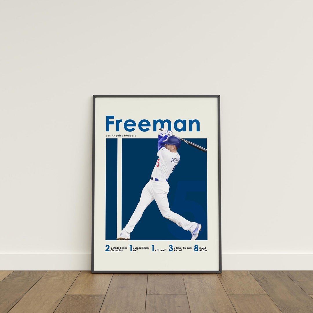 Freddie Freeman Poster, Baseball Poster, MLB Poster, Sports Poster, Los ...