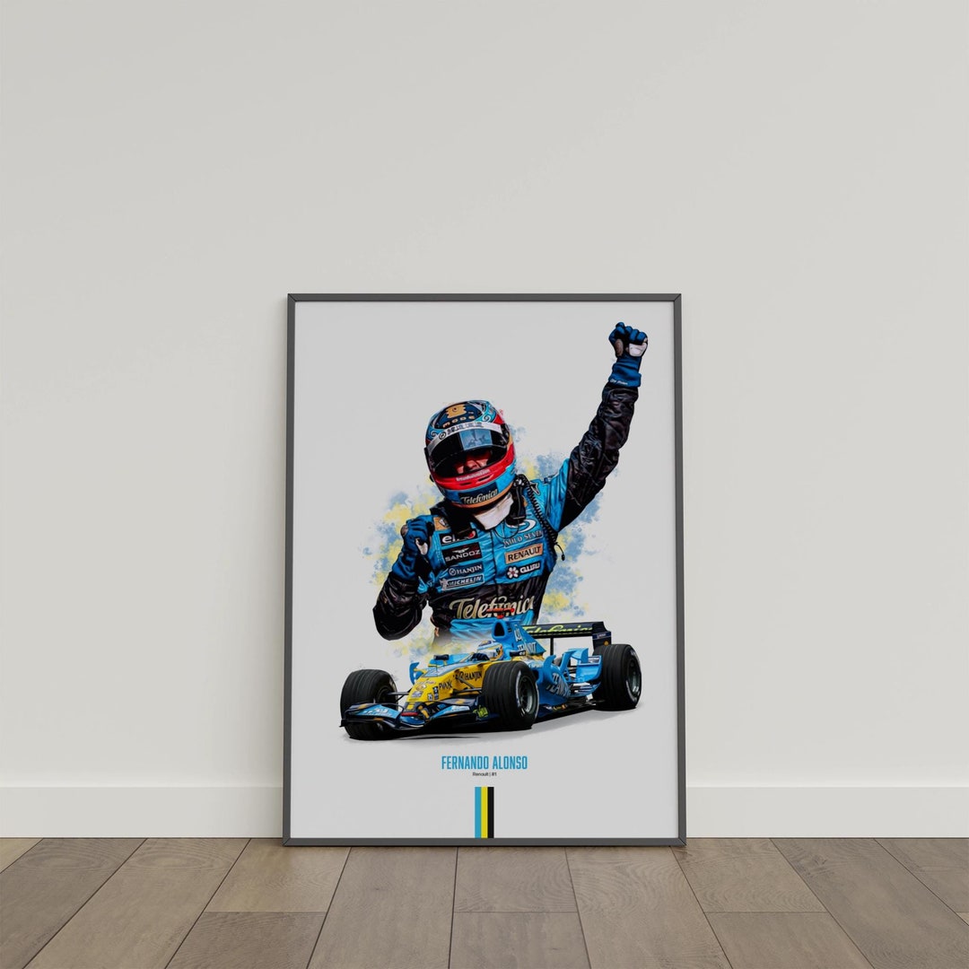 Fernando Alonso Poster, Formula 1 Poster, Car Poster, Sports Poster ...